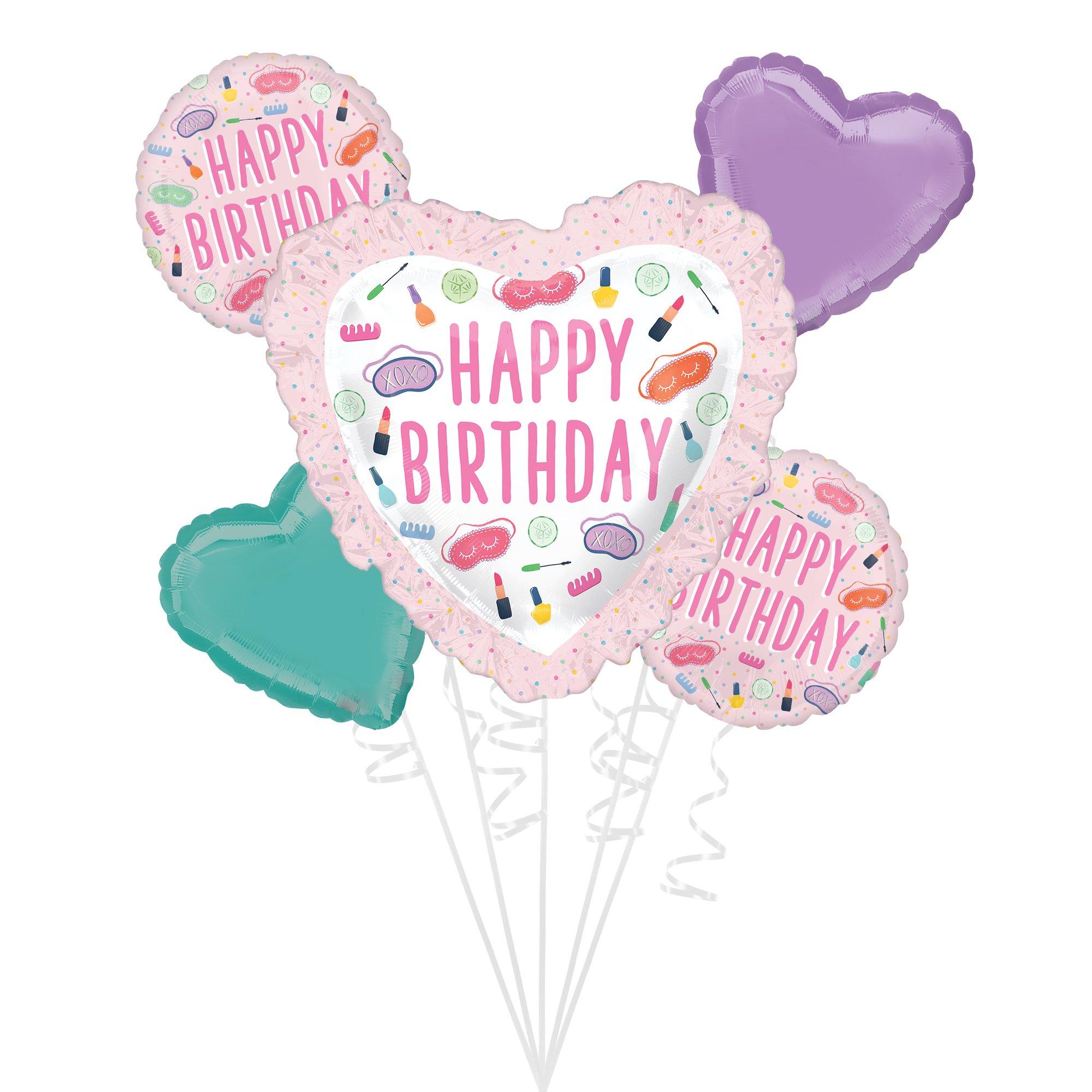 Spa Party Birthday Foil Balloon Bouquet 5pc Party City